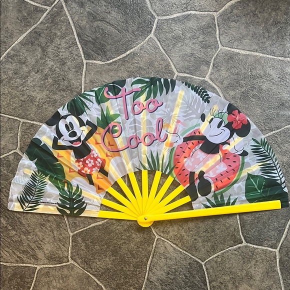 Disney | Accessories | Disney Mickey And Minnie Tropical Fan Large ...
